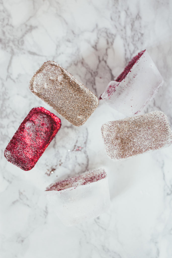 DIY Edible Glitter Ice Cubes